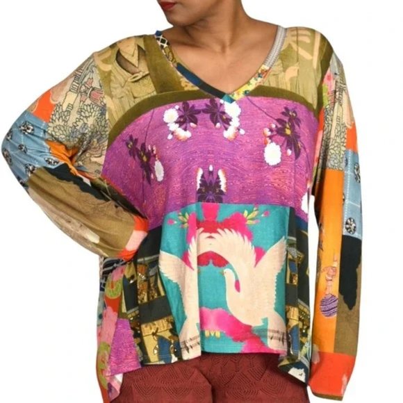 Johnny Was | Tops | Johnny Was Tokyo Long Sleeve Multiprint Top | Poshmark